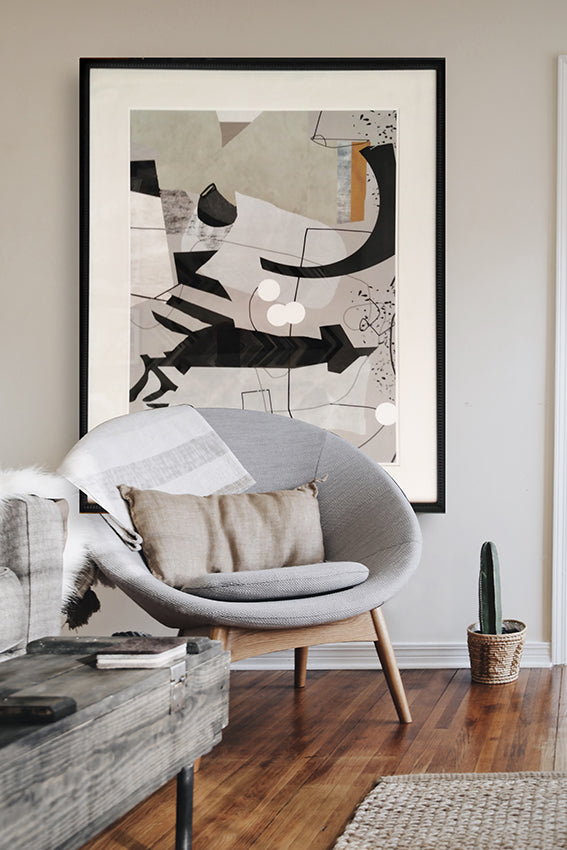 Cuadro Abstracto Collage Ocre C – mastinta.cl