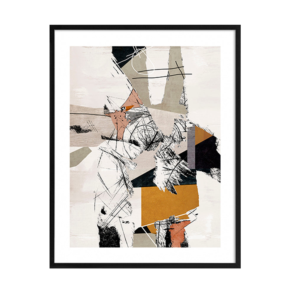 Cuadro Abstracto Collage Ocre A – mastinta.cl