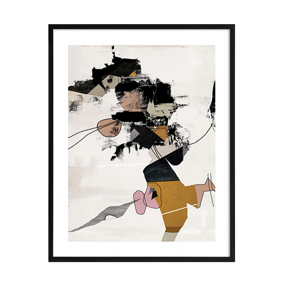 Cuadro Abstracto Collage Ocre B – mastinta.cl